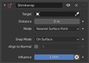 约束 - Shrinkwrap Constraint 缩裹约束 - 《Blender 4.2 参考手册》 - 书栈网 · BookStack