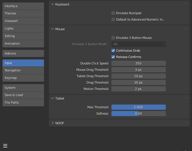 偏好设置 - 输入 - 《Blender 4.3 参考手册》 - 书栈网 · BookStack