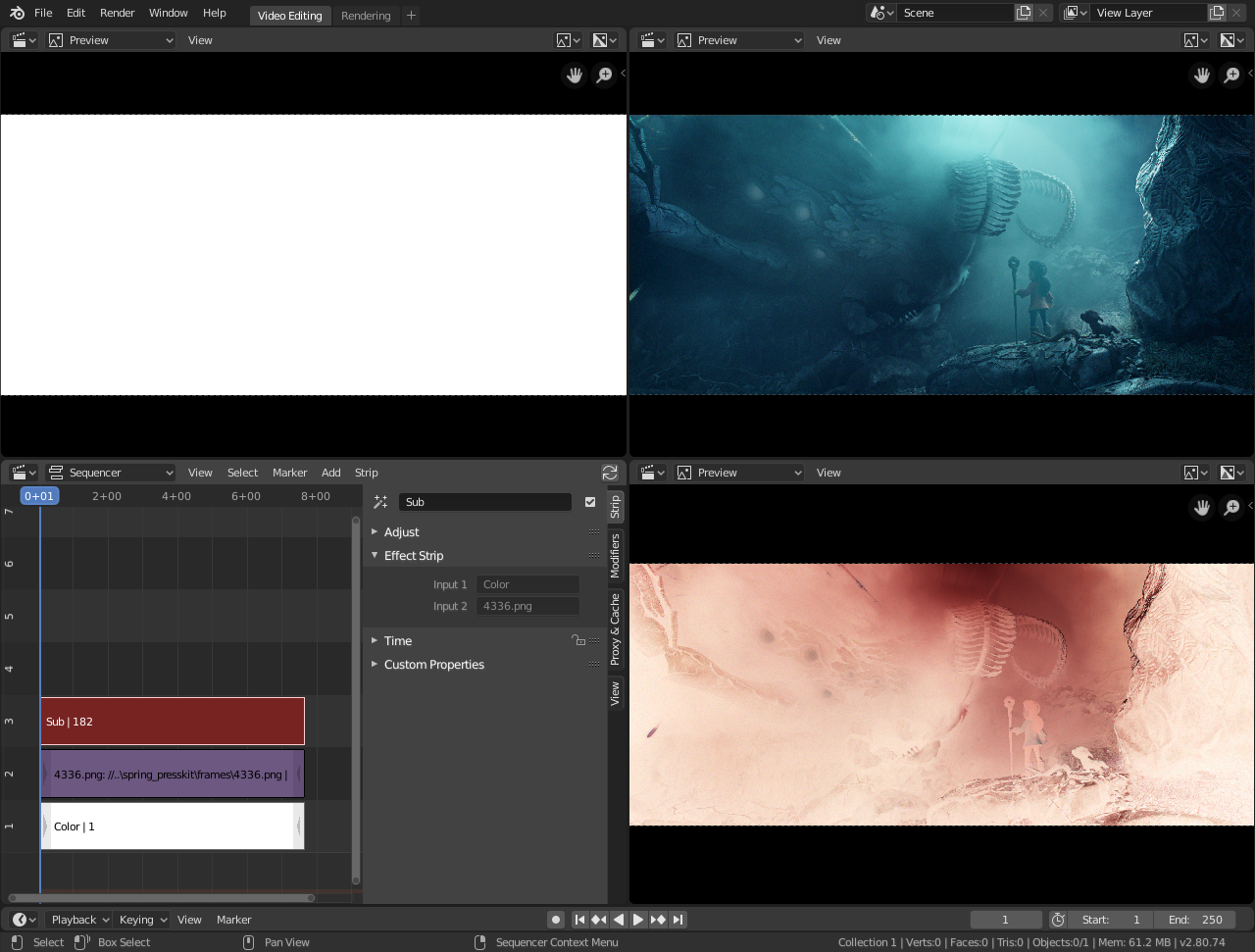 Effect Strips - Subtract Strip - 《Blender 4.5 Manual》 - 书栈网 · BookStack