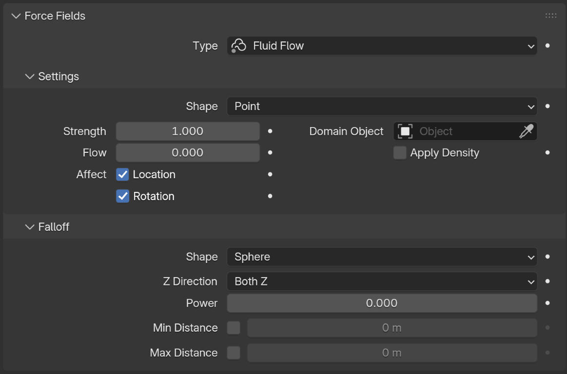 Force Fields - Fluid Flow - 《Blender 5.0 Manual》 - 书栈网 · BookStack