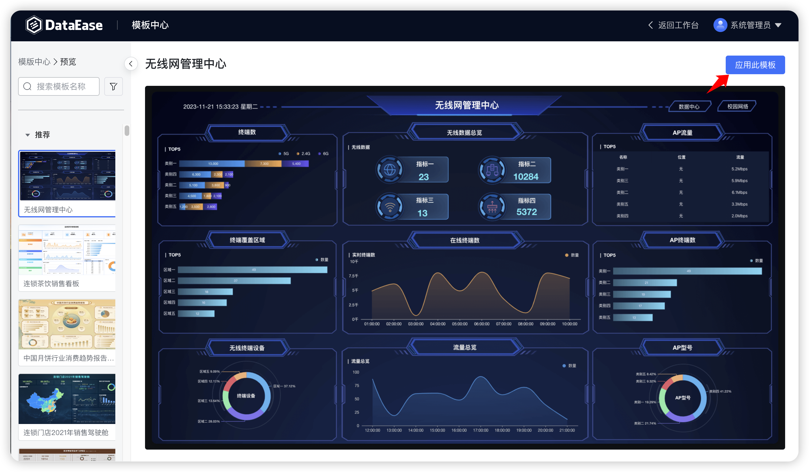 功能手册 - 模板市场 - 《DataEase v2.10 文档》 - 书栈网 · BookStack