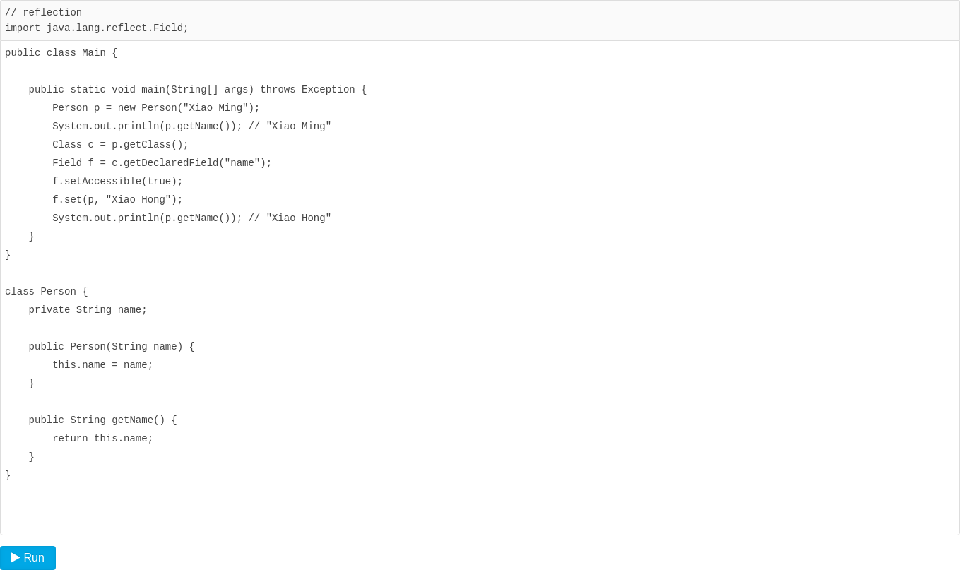 反射 - 访问字段 - 《廖雪峰 Java 教程（Java 20）》 - 书栈网 · BookStack