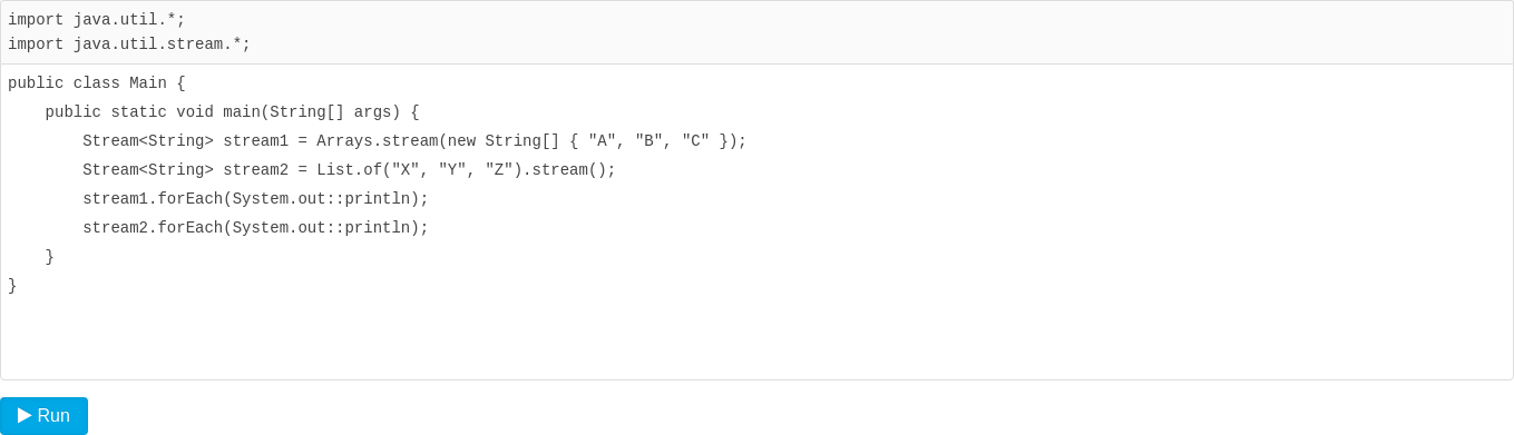 使用Stream - 创建Stream - 《廖雪峰 Java 教程（Java 20）》 - 书栈网 · BookStack