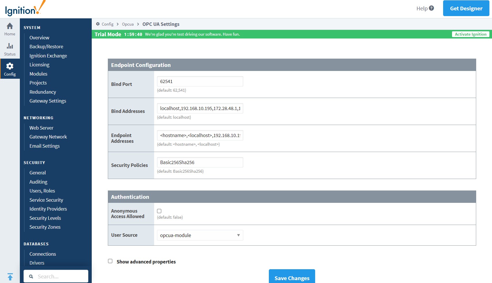 OPC UA - Ignition 连接示例 - 《Neuron v2.9 中文文档》 - 书栈网 · BookStack