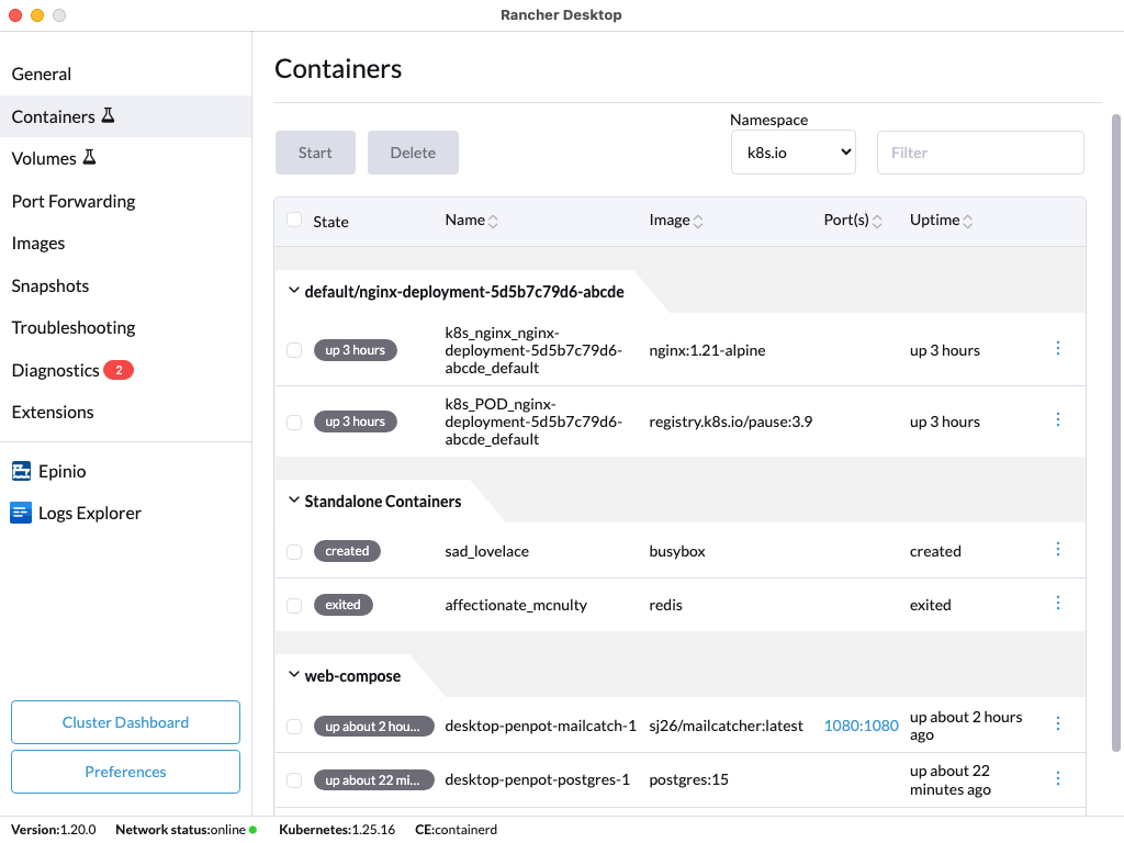 User Interface - Containers - 《Rancher Desktop v1.21 Documentation》 - 书 ...