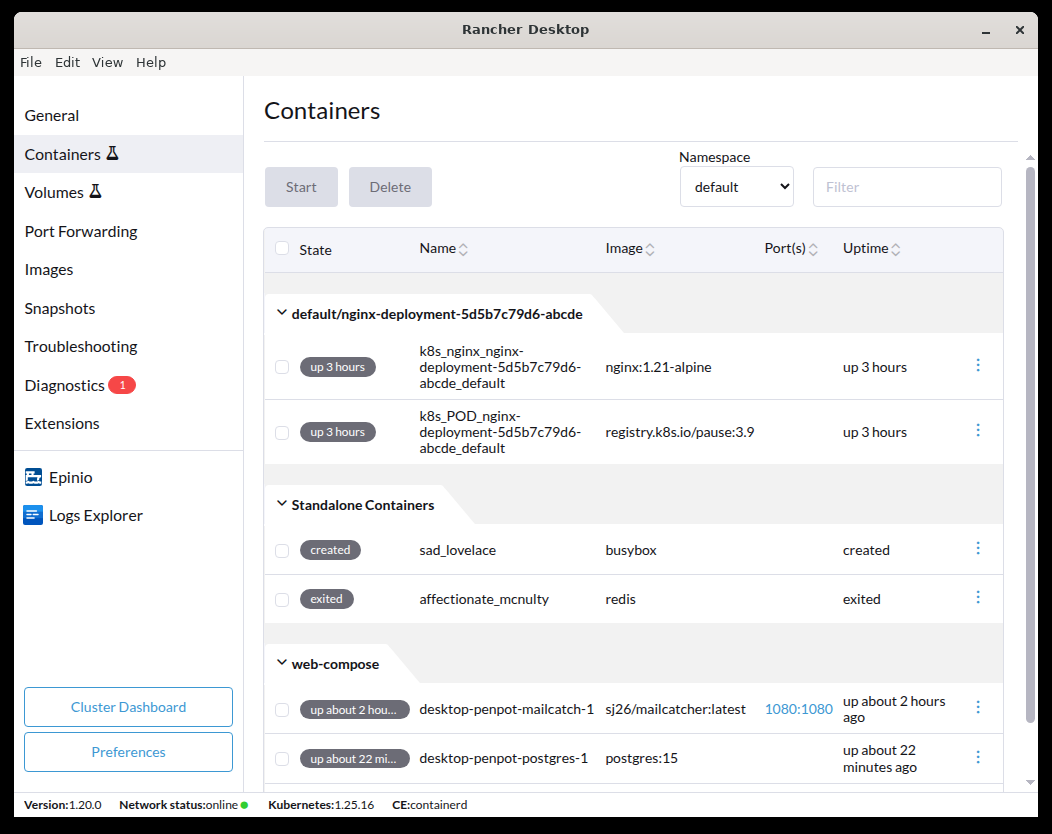 User Interface - Containers - 《Rancher Desktop v1.21 Documentation》 - 书 ...