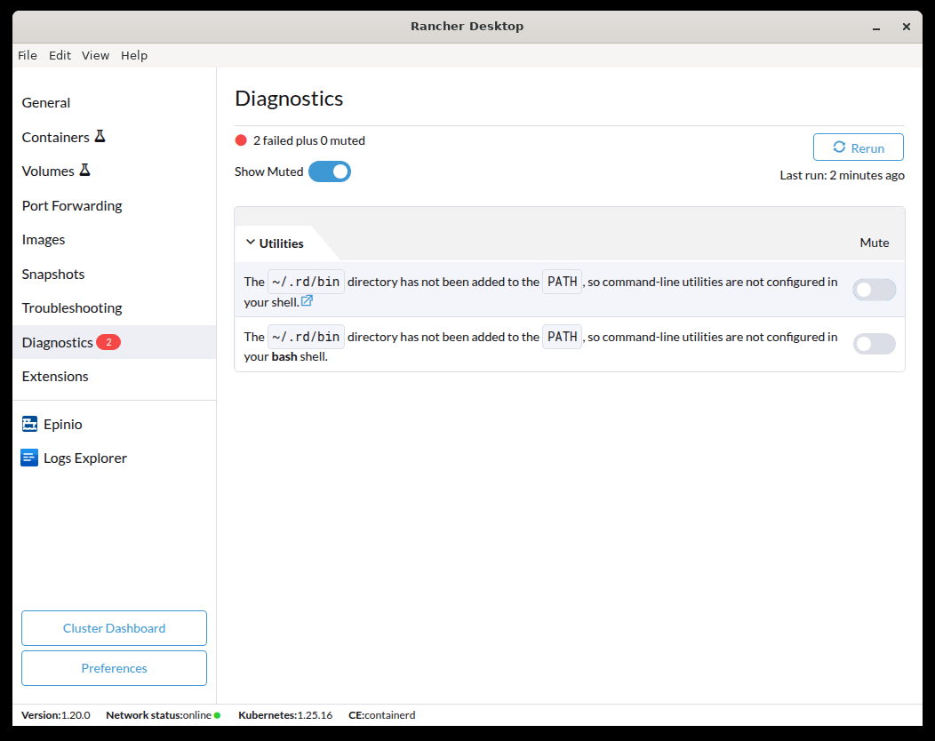 User Interface - Diagnostics - 《Rancher Desktop v1.21 Documentation》 - 书栈网 · BookStack
